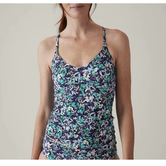 Athleta | Swim | Athleta Triangle Tankini Top Ac Elysian Floral Green ...